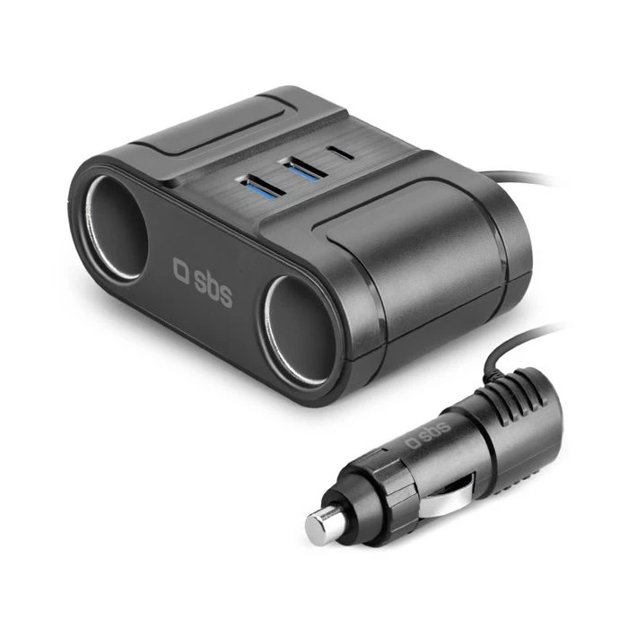 SBS Triple USB / USB-C Car Splitter with Power Delivery 100W